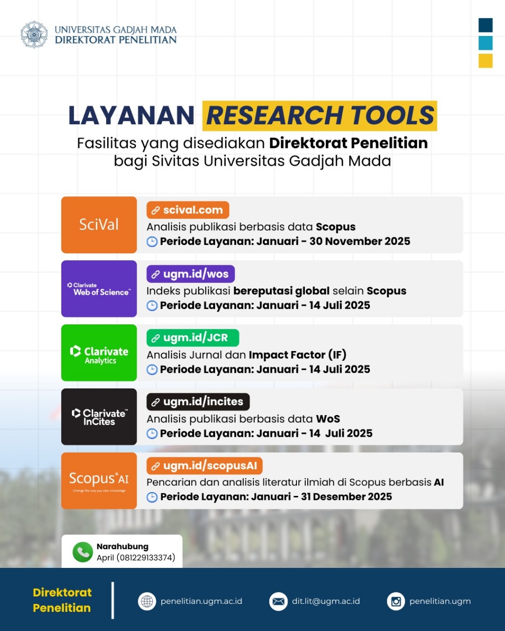 LAYANAN RESEARCH TOOLS – DITLIT UGM 2025 – Urusan Penelitian dan Pengembangan